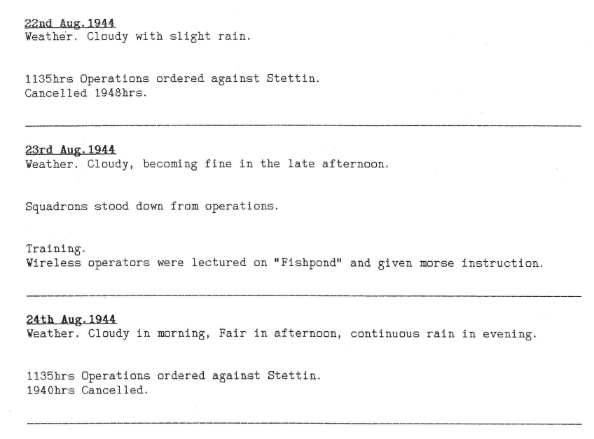 18-24 August 1944 – RAF Wickenby – This week in history – World War 2